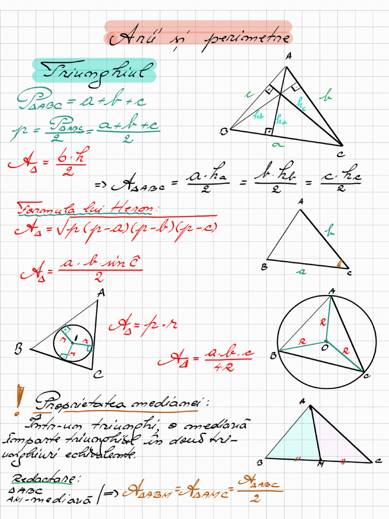 Arii Si Perimetre Clasa 8 | PDF