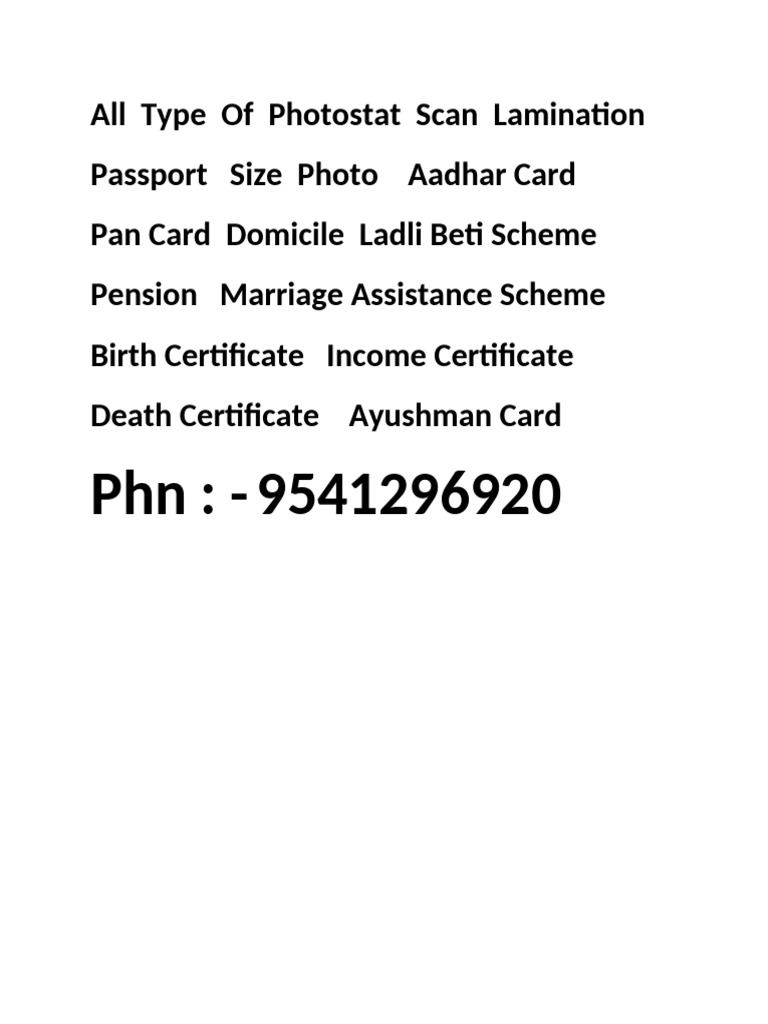 Photostat and Scanning Services | PDF