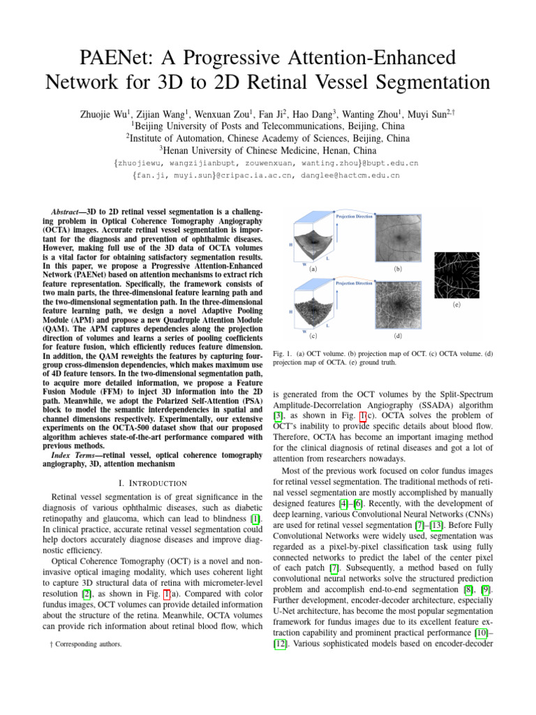 Wu 等 - 2021 - PAENet a Progressive Attention-Enhanced Network for 3D to 2D Retinal Vessel ...
