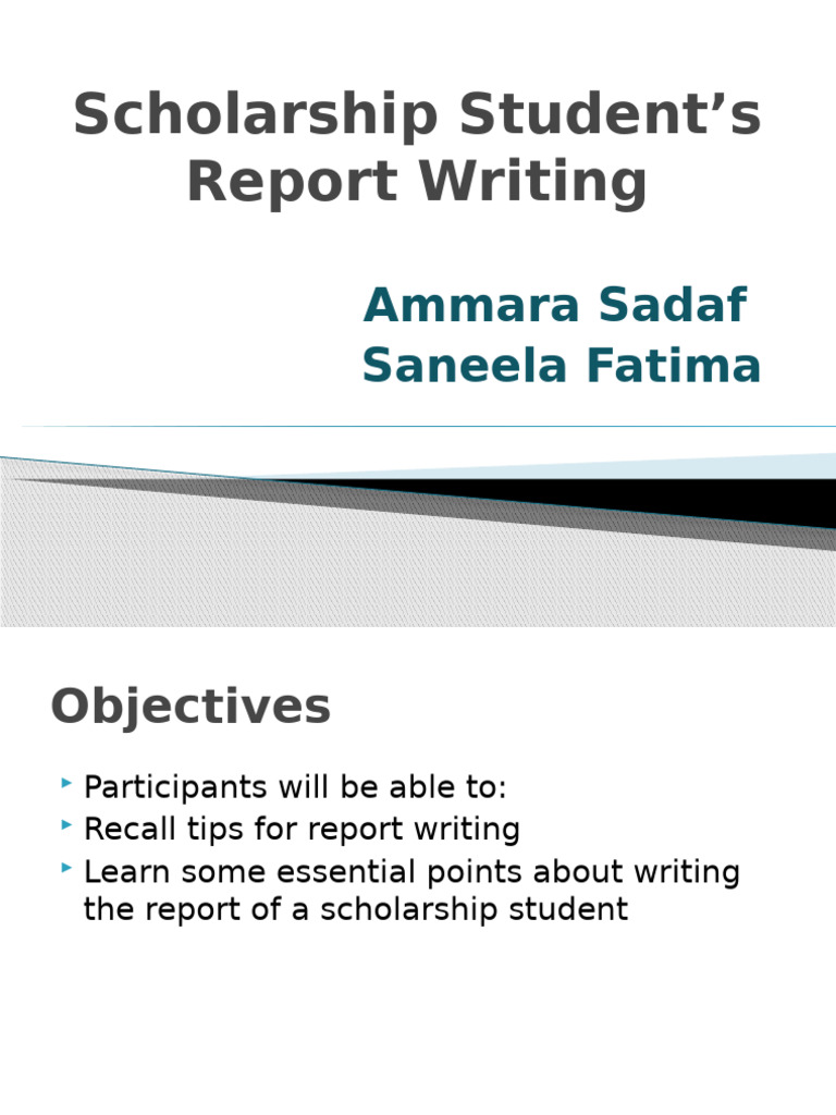 Scholarship Student Report Writing | PDF