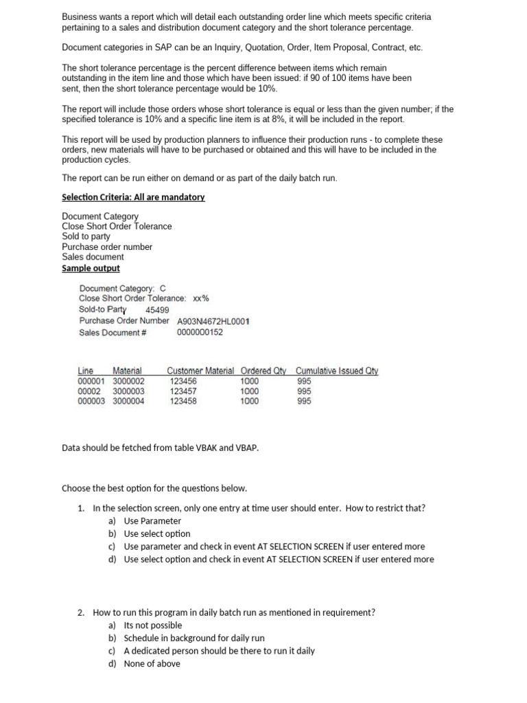 Secnario Based MCQ Assessment - Sample | PDF