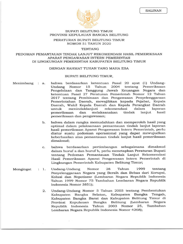 Pedoman Pemantauan TLHP Rekom Apip | PDF