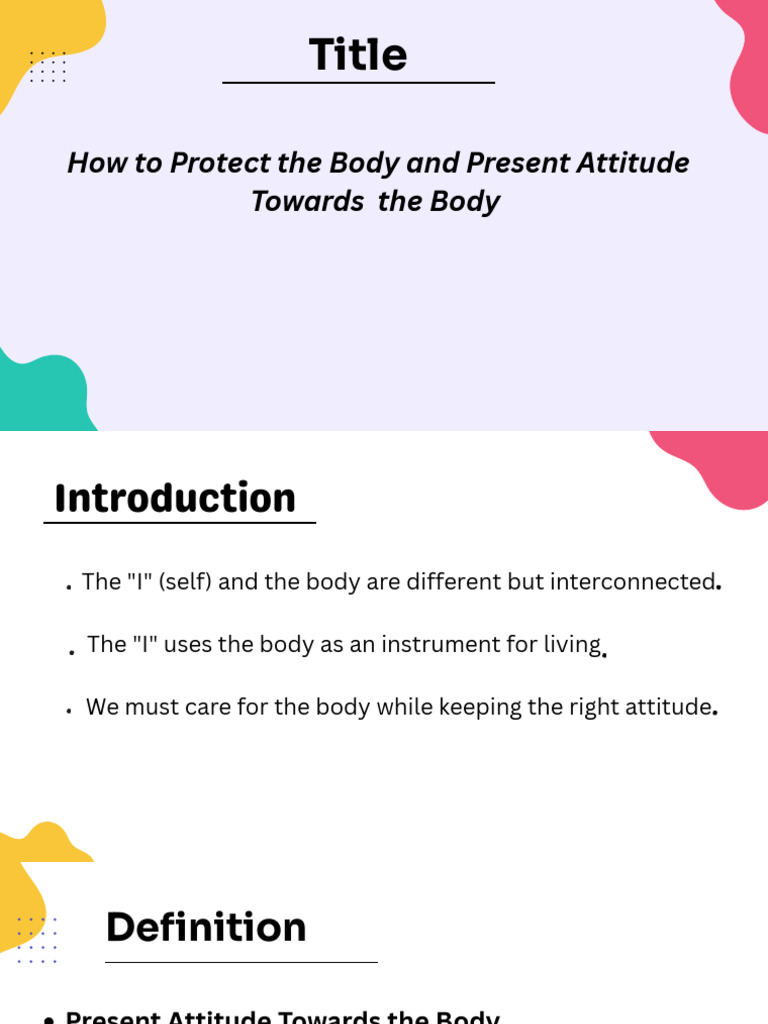 How To Protect The Body and Present Attitude Towards The Body | PDF