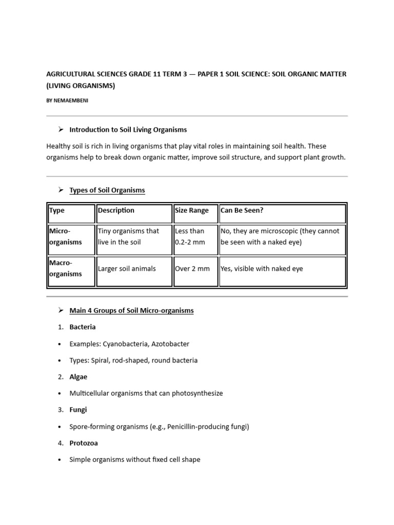 Agricultural Sciences Grade 11 Term 3 - Notes and Activities | PDF ...