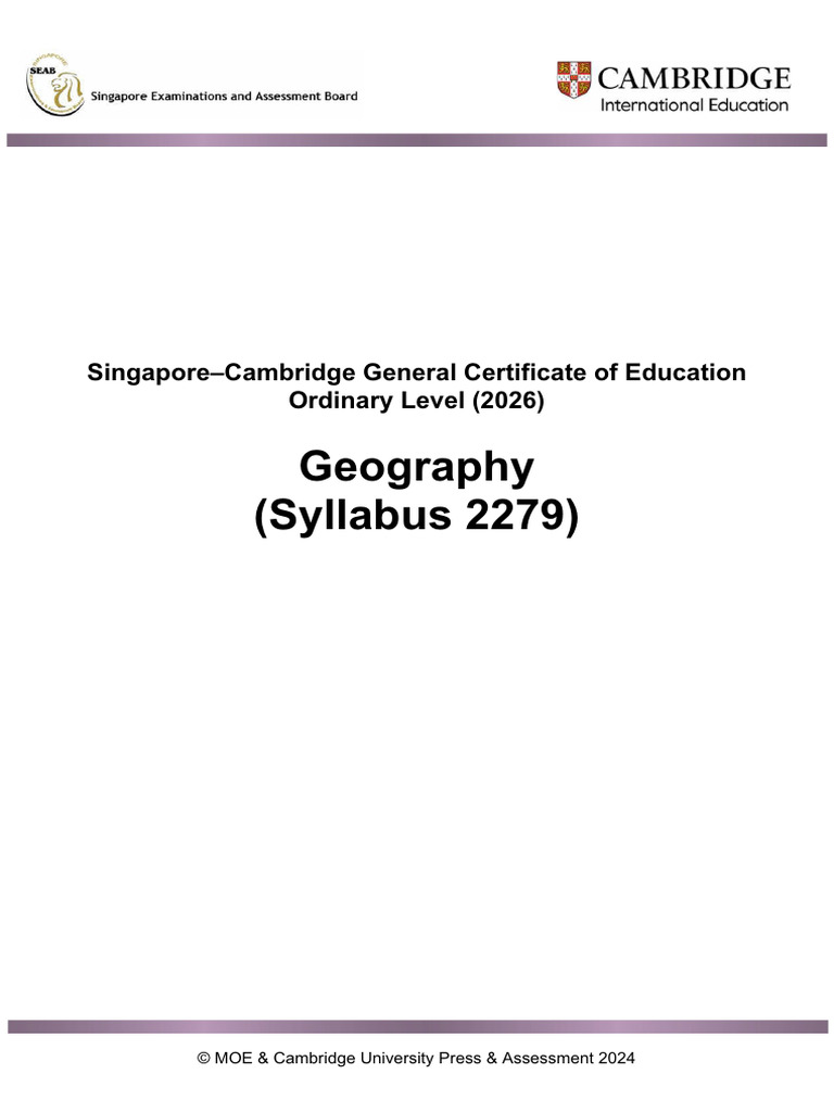 Singapore-Cambridge O-Level Geography Syllabus | PDF | Sustainability ...