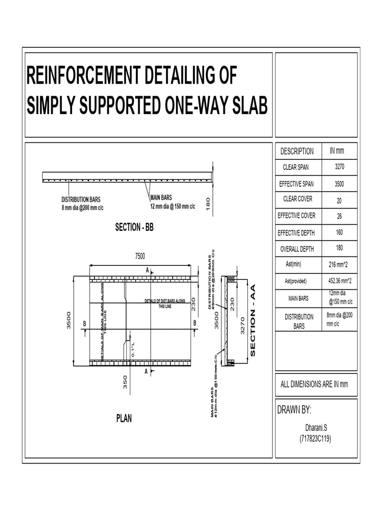One-Way Slab Reinforcement Detailing | PDF