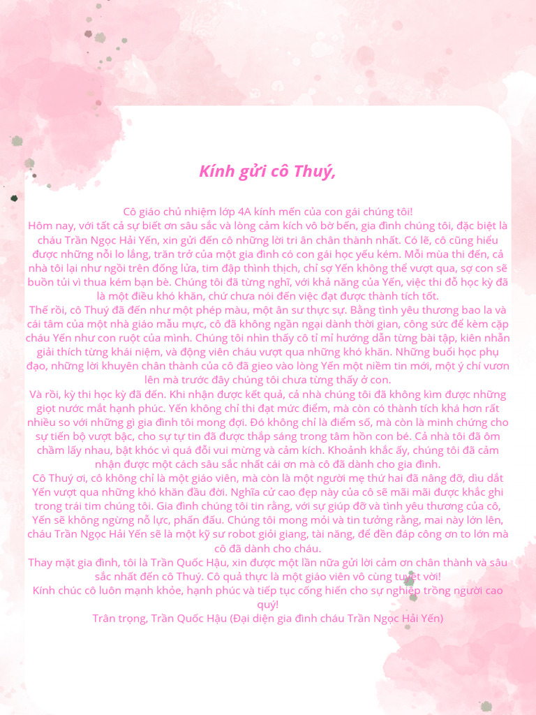 Pink White Watercolor Blank US Letter Document | PDF