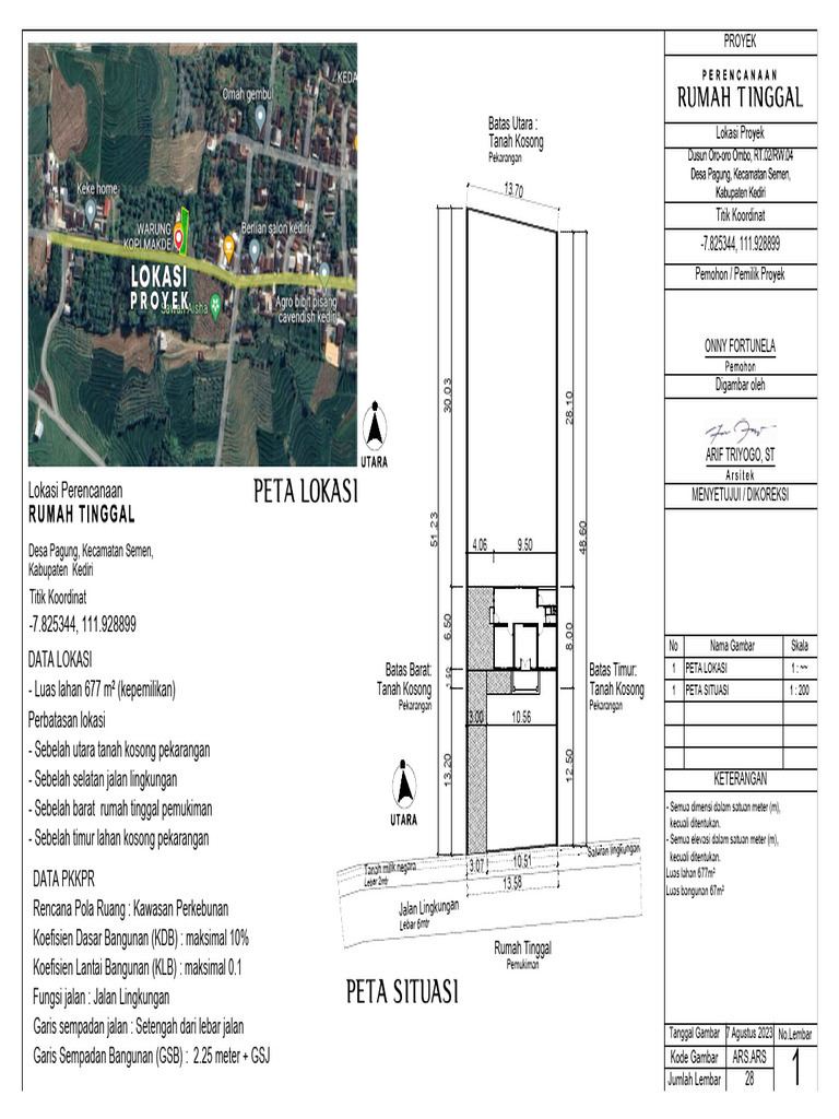 Peta Lokasi dan Situasi Proyek Kediri | PDF