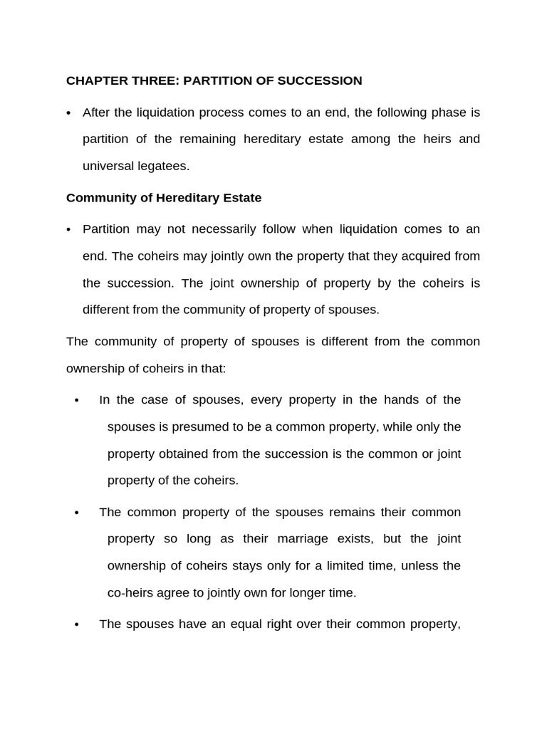Partition of Hereditary Estate Explained | PDF | Will And Testament ...