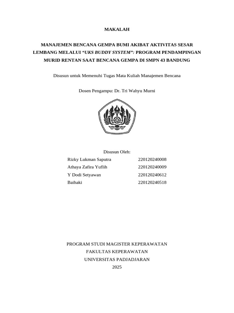 Makalah Paper Bencana | PDF