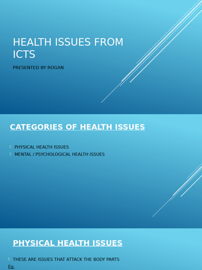 Health Issues From Icts: Presented by Rogan | PDF
