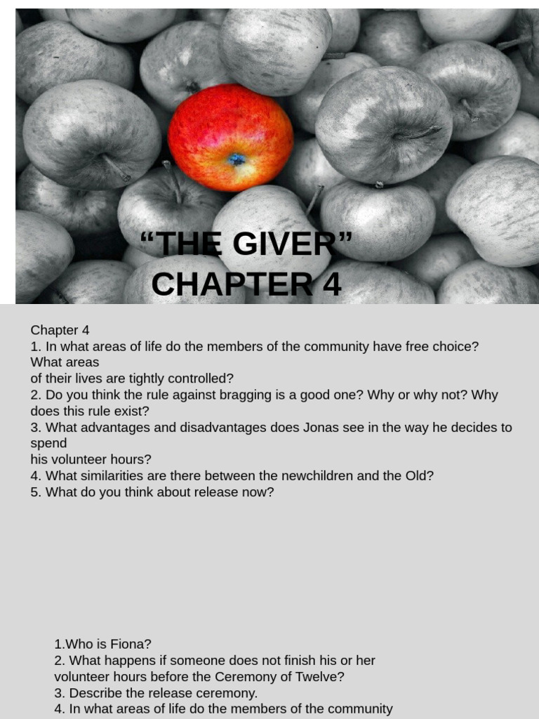 Chapter 4 - The Giver | PDF