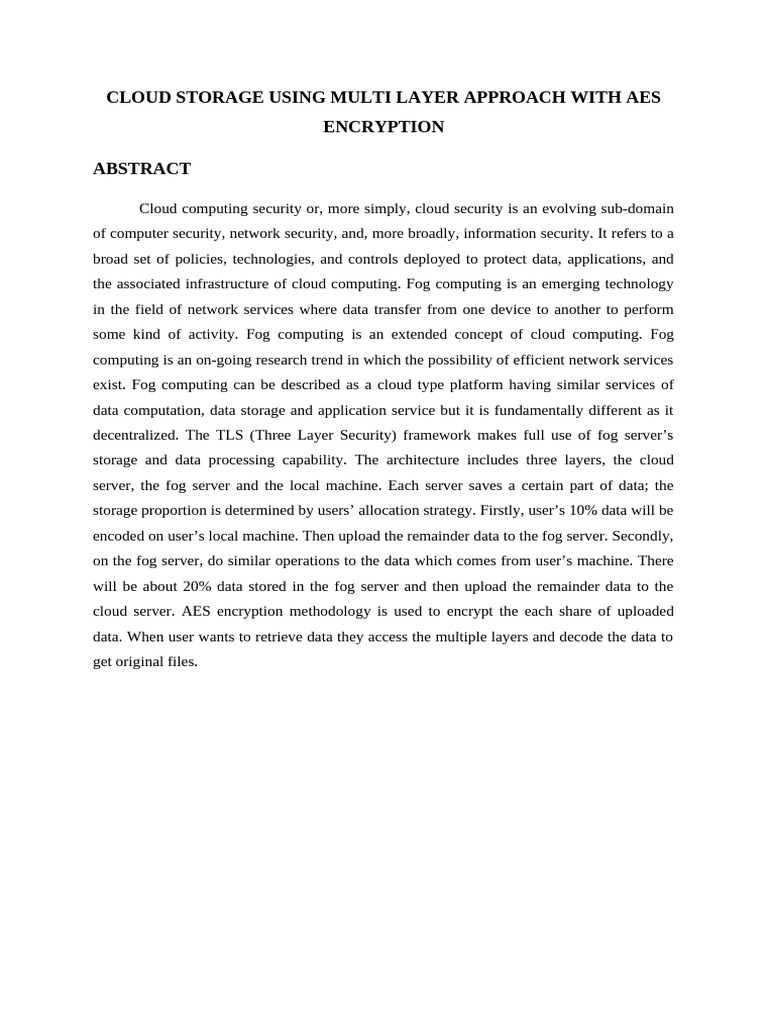 Multi Layer Cloud Storage | PDF