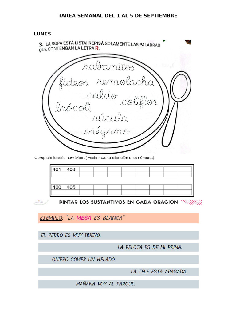 Tarea Semanal Del 1 Al 5 de Septiembre | PDF