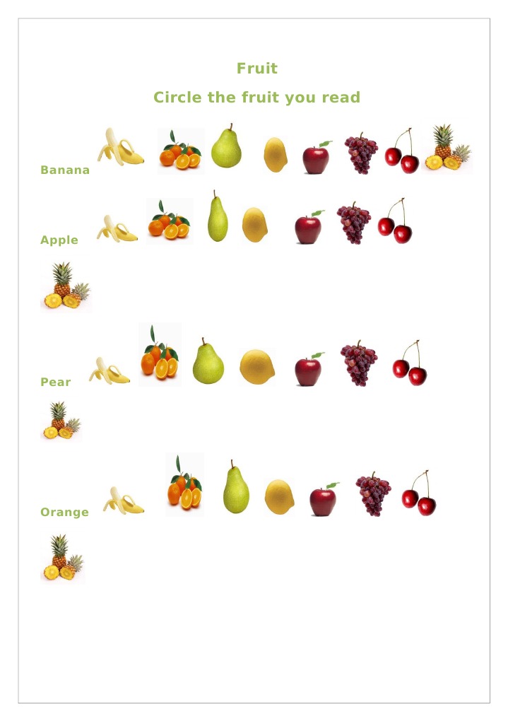 Circle The Fruit | PDF
