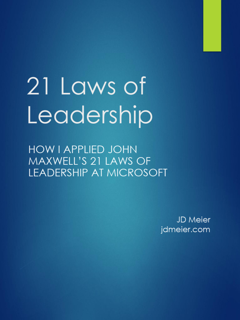 Applying Maxwell's 21 Laws at Microsoft | PDF | Leadership