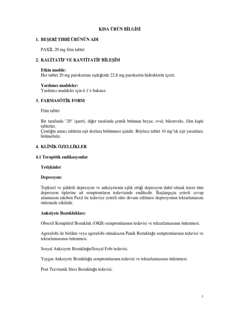 8853 Paxil 20 MG Film Tablet Kub | PDF