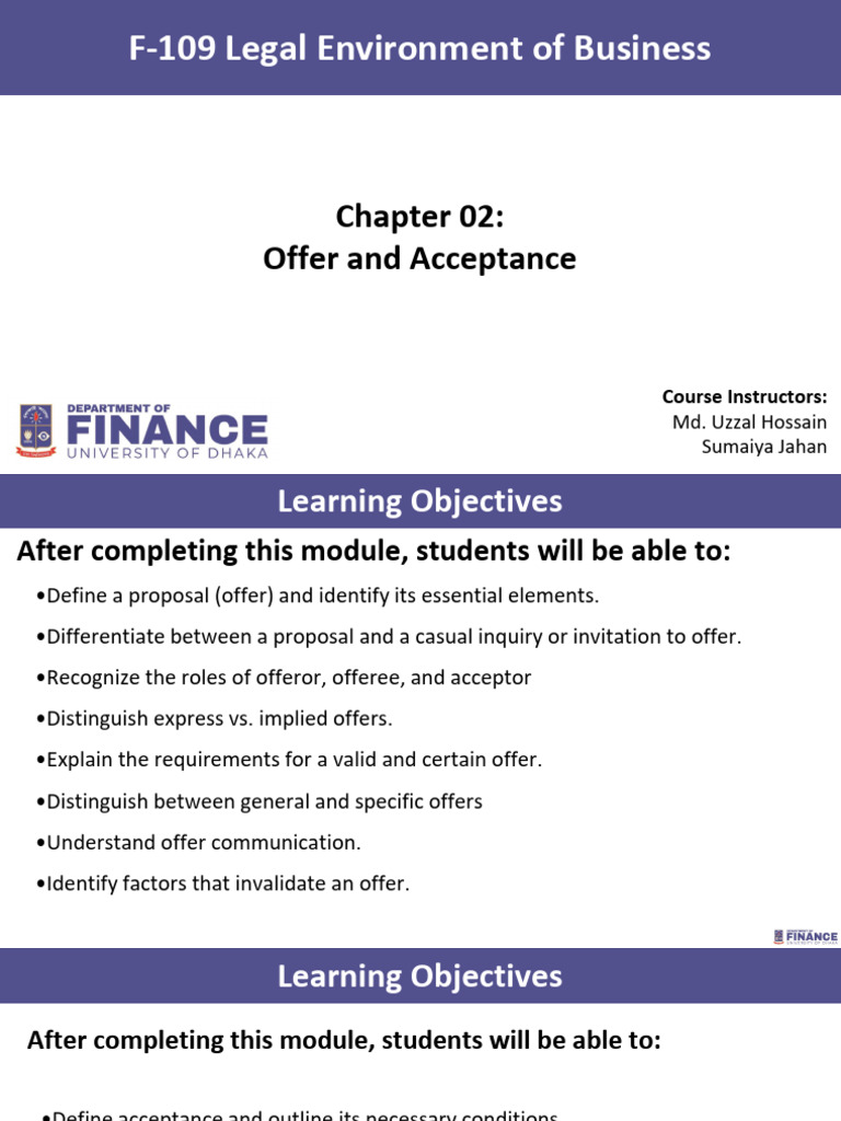 Module 2.2 Offer & Acceptance | PDF | Offer And Acceptance | Auction