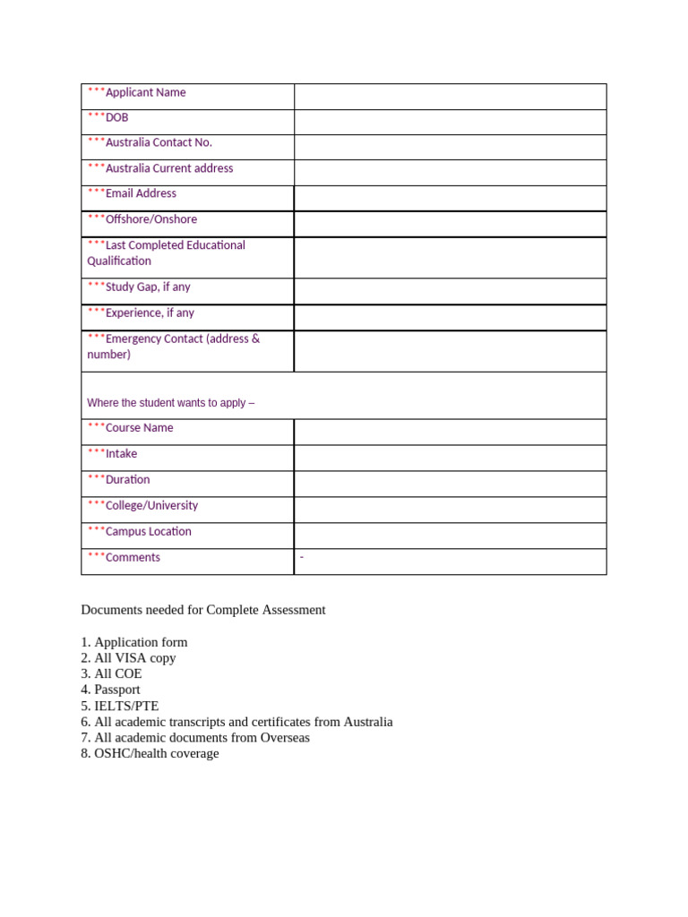 Student Information Table | PDF
