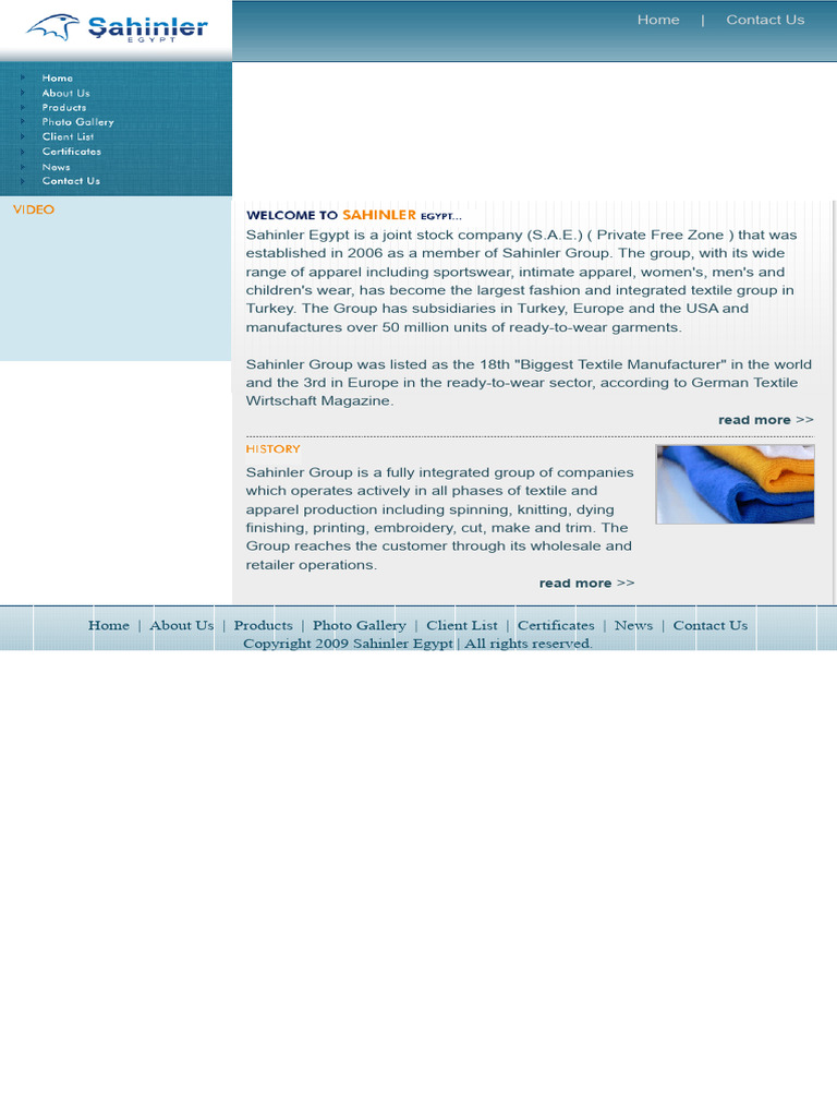 Sahinler Egypt, A Member of Sahinler Holding | PDF