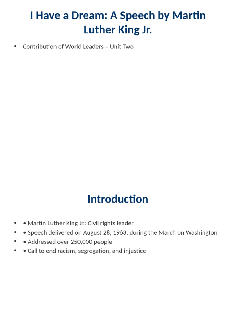I Have A Dream Final Presentation | PDF