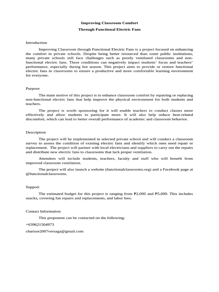 Improving Classroom Comfort | PDF