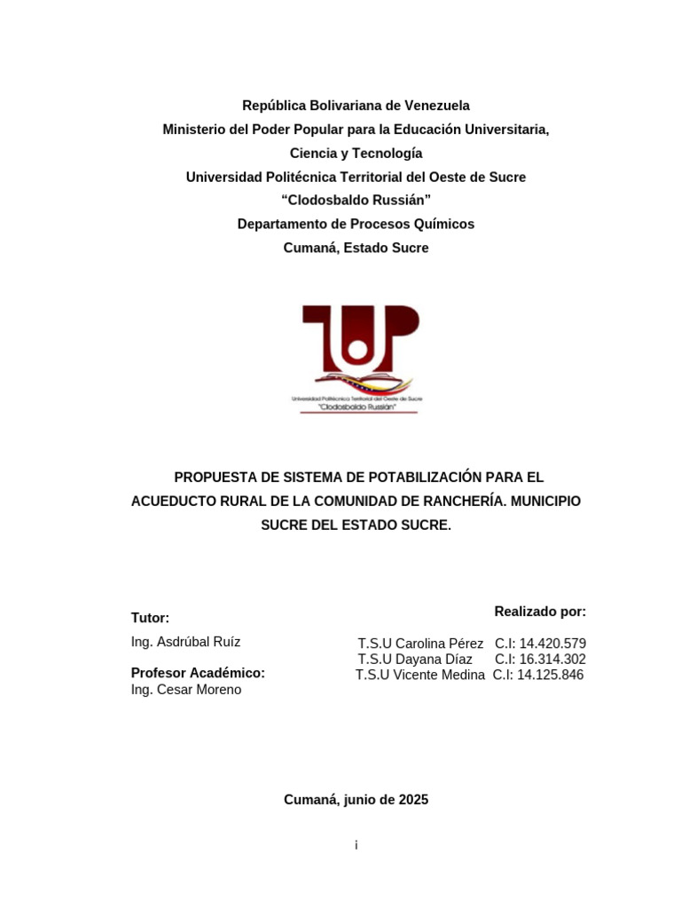 Correcciones Proyecto | PDF | Agua | Agua potable