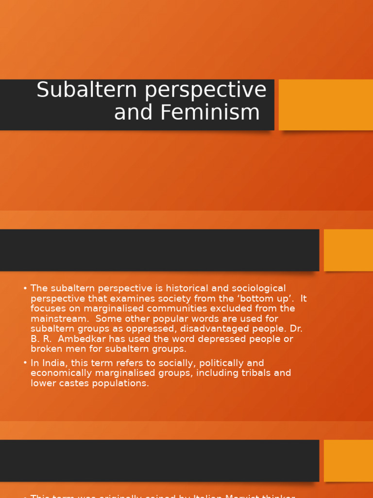 Subaltern Perspective and Feminism | PDF | Gender Studies | Feminism