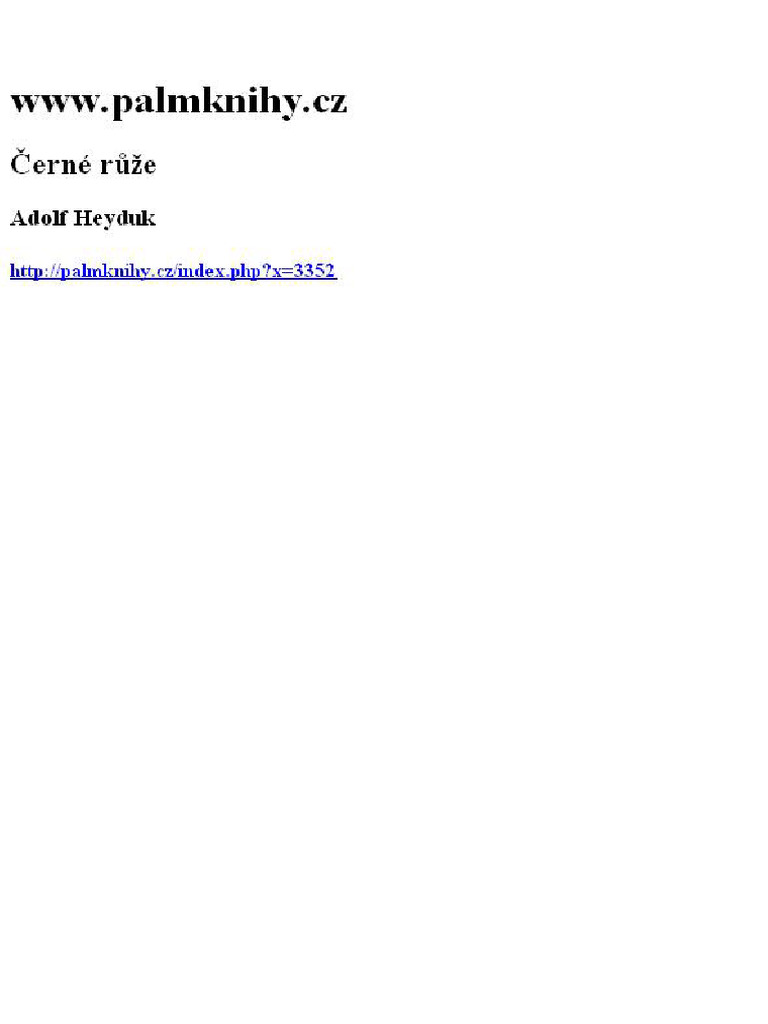 Cerne Ruze - Adolf Heyduk | PDF
