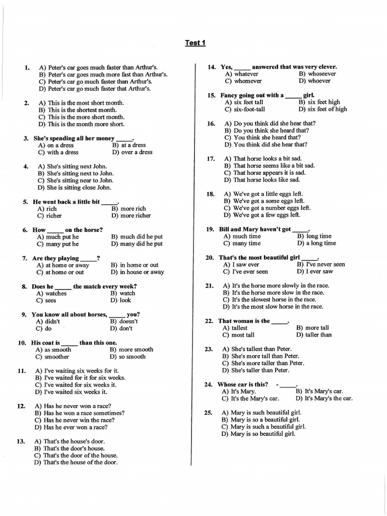 Key To Success - Booklet 5 - Test - 01 | PDF