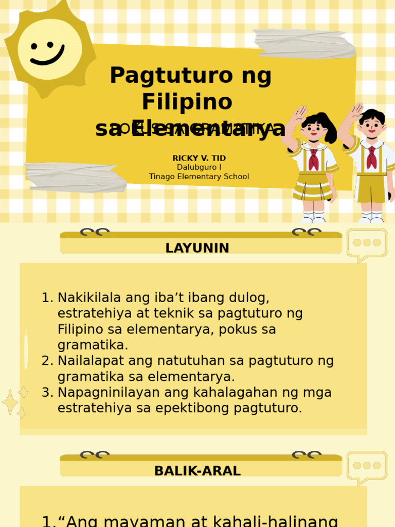 Pagtuturo-ng-Filipino-sa-Elementarya Lecture | PDF