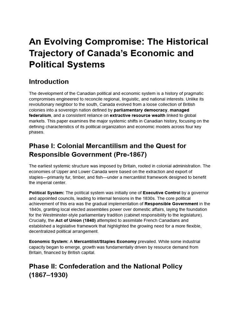 An Evolving Compromise - The Historical Trajectory of Canada's Economic ...