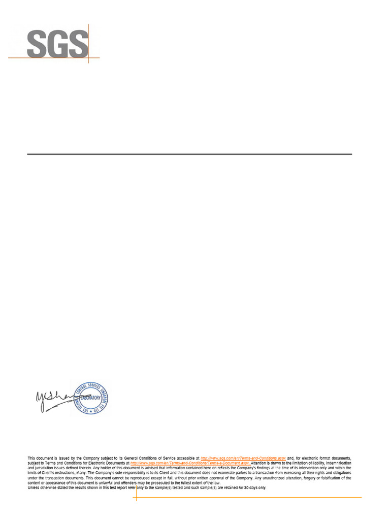 SGS Higo Gncell Chemical Test Report | PDF | Drugs