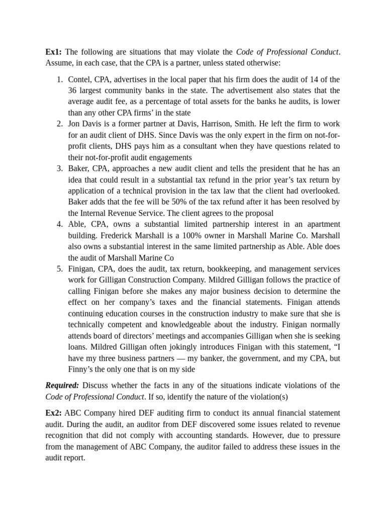 CPA Conduct Violations and Ethics Issues | PDF | Audit | Auditor's Report