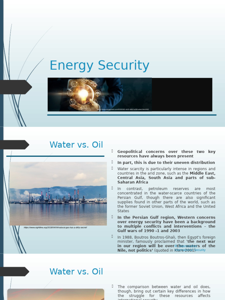 Lecture 4. Energy Security | PDF | Natural Gas | Energy Security