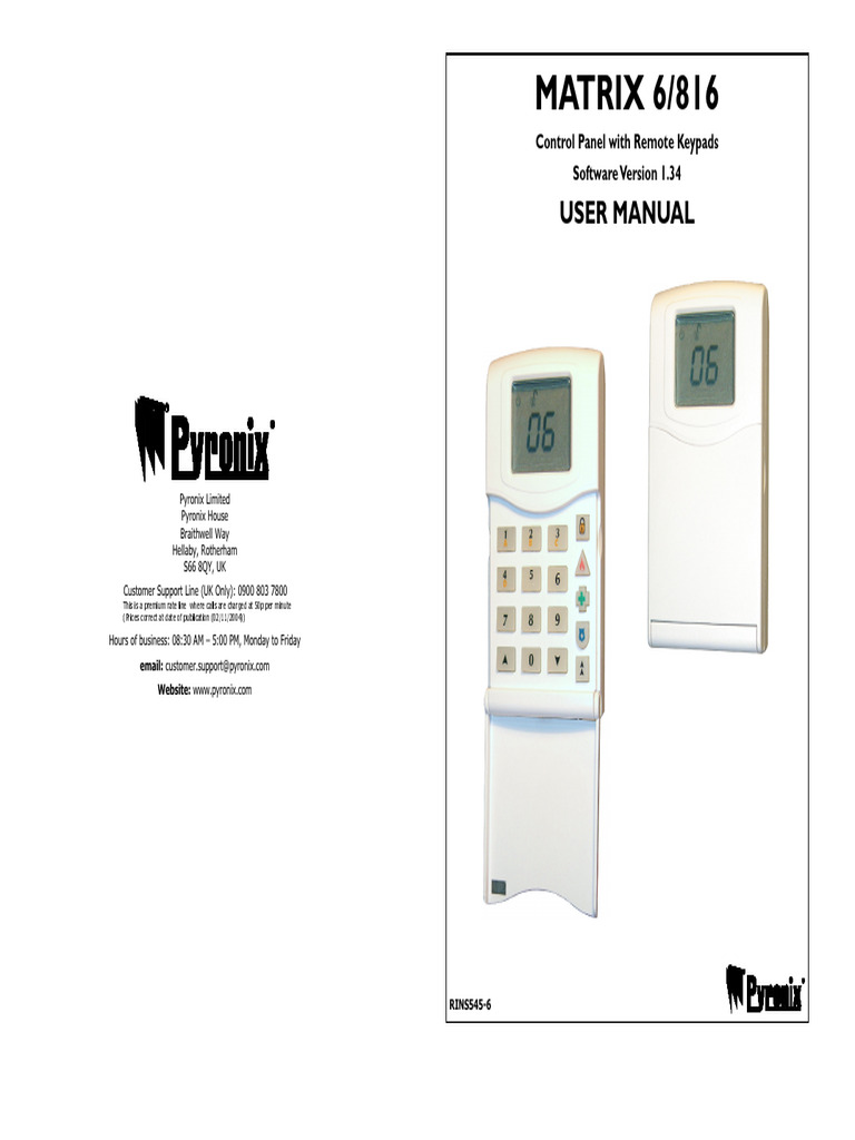 Pyronix Matrix 6 Center With Housing and Power Zone 6 A Modem A Clock A ...