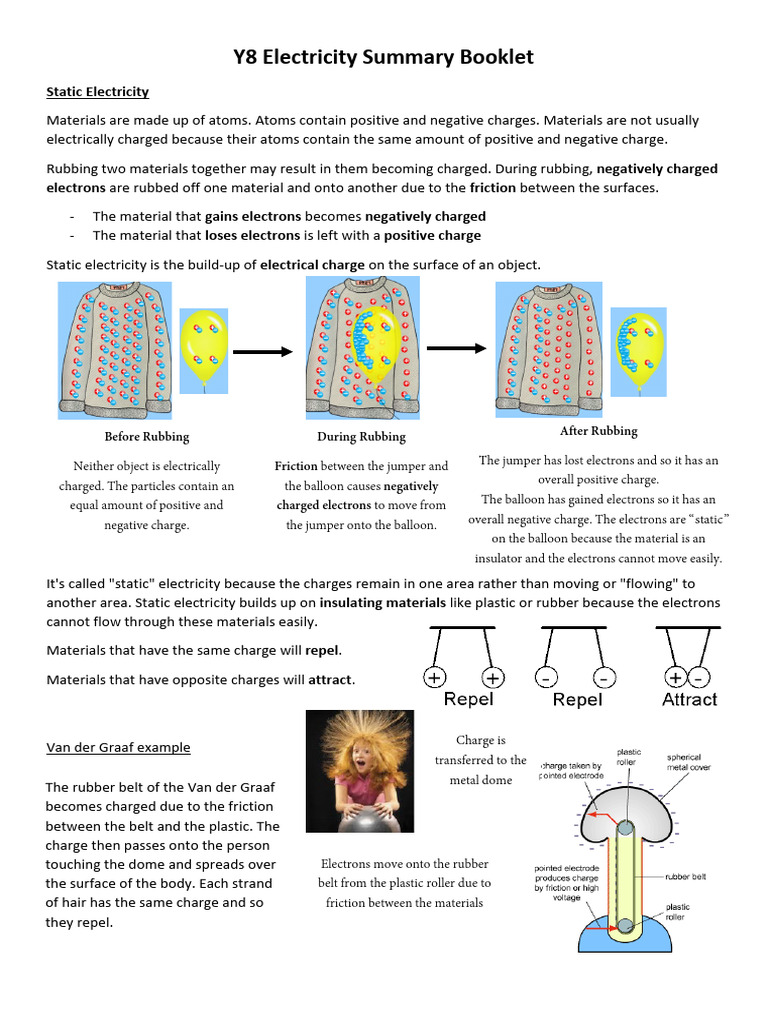 Static and Current Electricity Overview | PDF | Series And Parallel ...