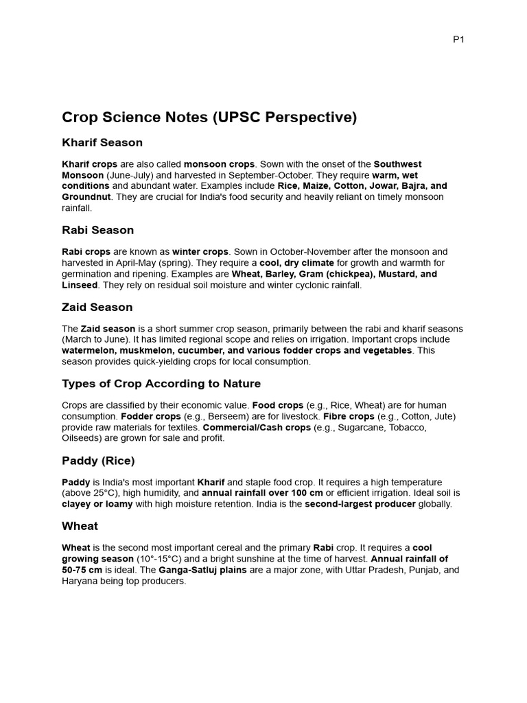 Crop Science Overview for UPSC Aspirants | PDF | Genetically Modified ...