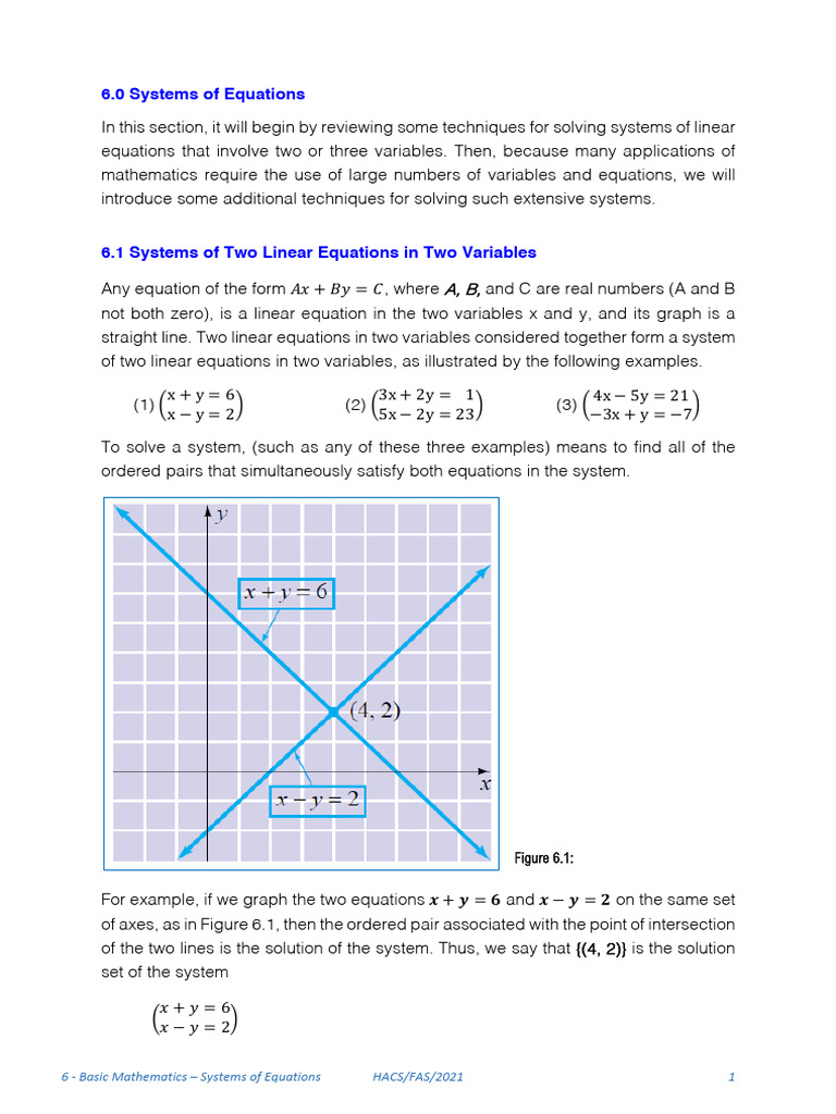 Solving Systems of Equations Guide | PDF | Equations | System Of Linear ...