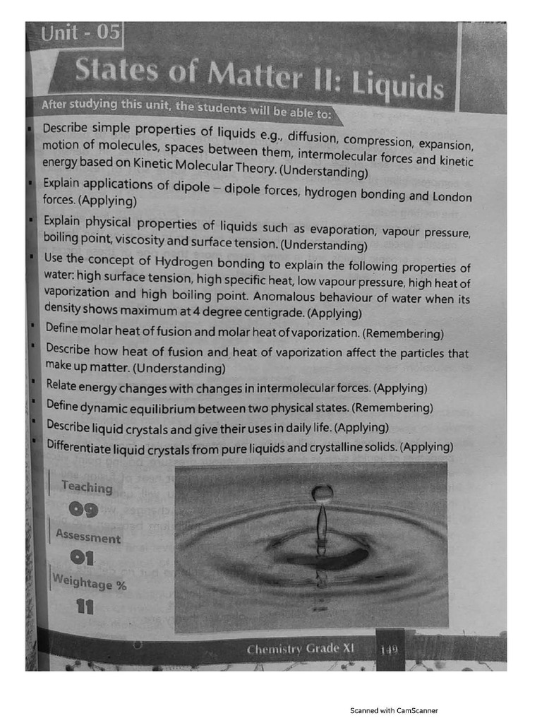 Chapter 5 Chemistry 11 Class KPK Board | PDF