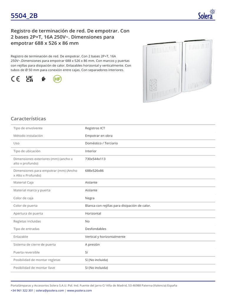 Registro Terminacion de Red Solera | PDF