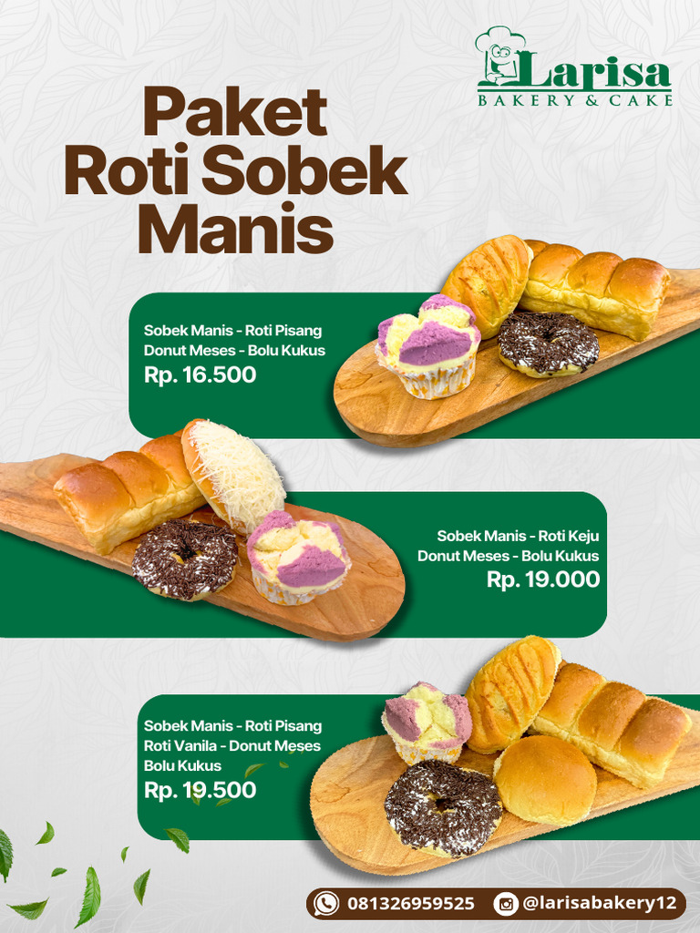 Roti Sobek dan Paket Manis Laris Bakery | PDF | Baked Goods | Desserts