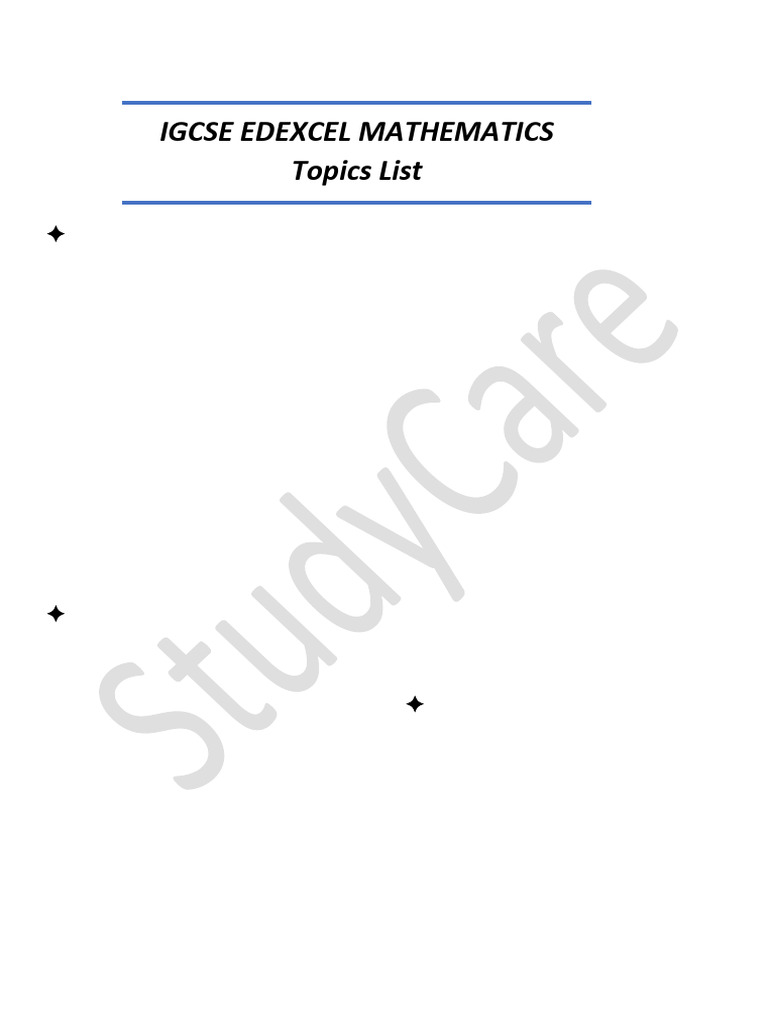 Igcse Edexcel Mathematics Topics List: Number | PDF