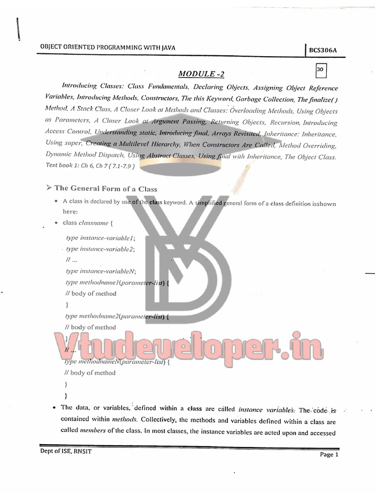 Java Mod 2 @vtudeveloper - in | PDF