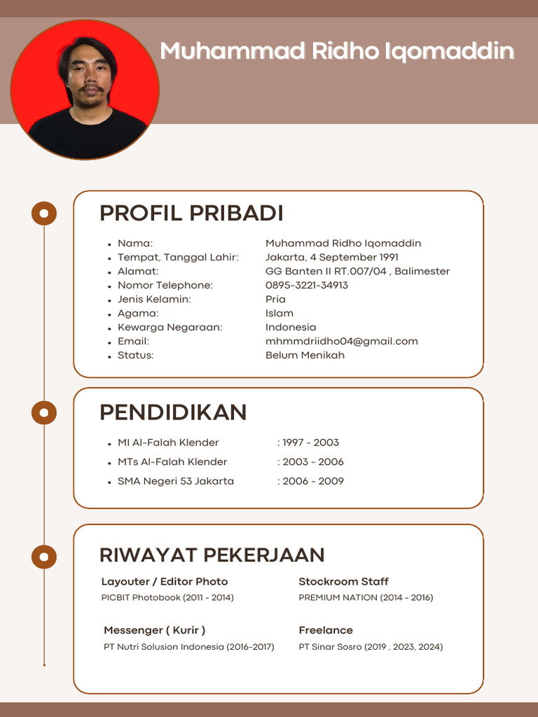 CV Muhammad Ridho (Baru) | PDF