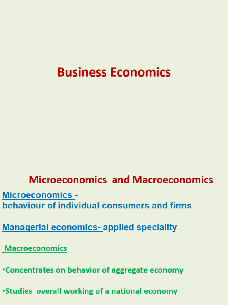 Unit 1 Business Economics | PDF | Economics | Microeconomics