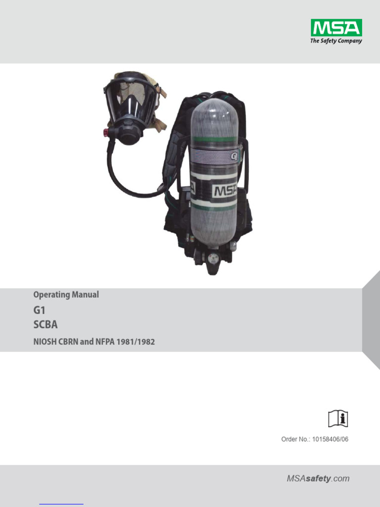 G1 SCBA Operating Manual Overview | PDF | Cbrn Defense | Chemical Warfare