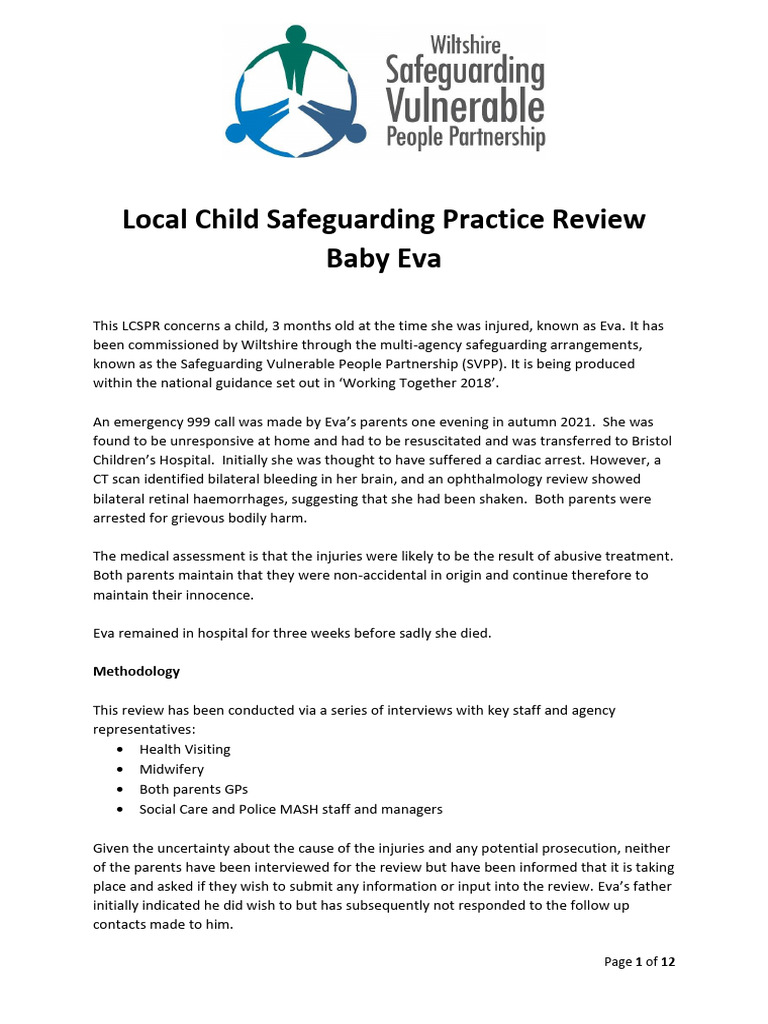 Local Child Safeguarding Practice Review - Final Report Eva | PDF ...