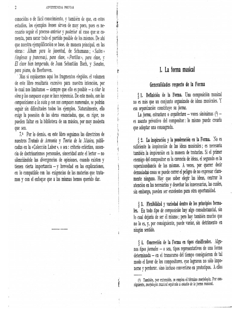 La Forma Musical, Generalidades - Apoyo Bibliográfico | PDF