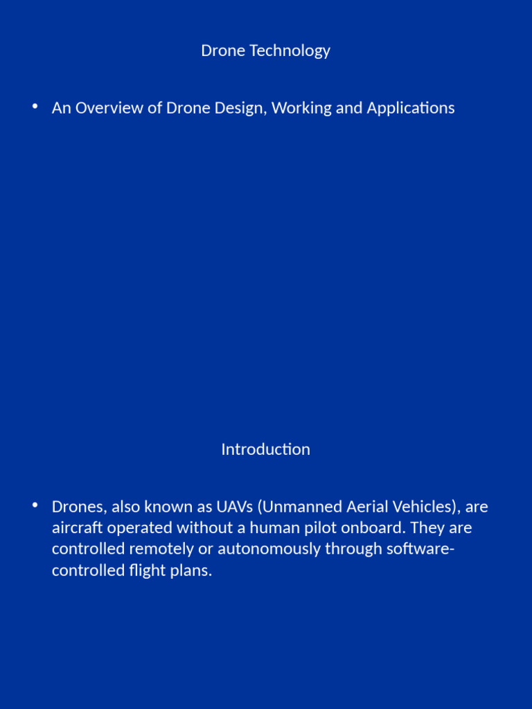 Overview of Drone Technology and Uses | PDF